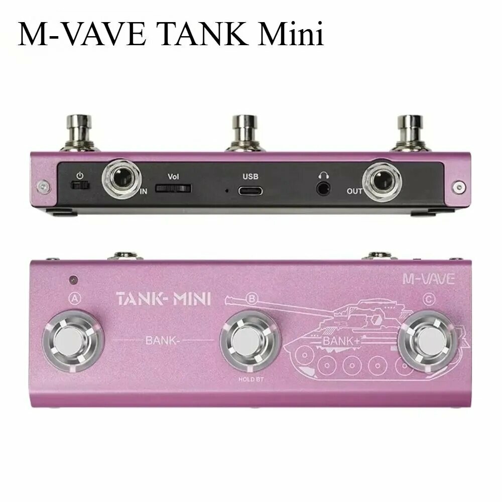 M-Vave Tank-G/B/Mini Annblackbox Mk-300 Перезаряжаемая Мультиэффект-Педаль С Дилеем И Ревербом Для Гитары И Бас-Гитары