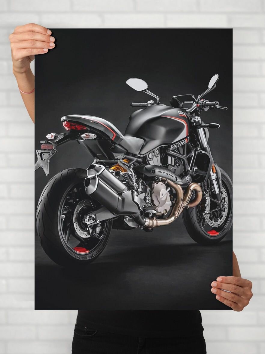 Плакат на стену для интерьера Авто и Мото (Дукати Монстер - Ducati Monster 1) - Постер по транспорту формата A1 (61x84 см)