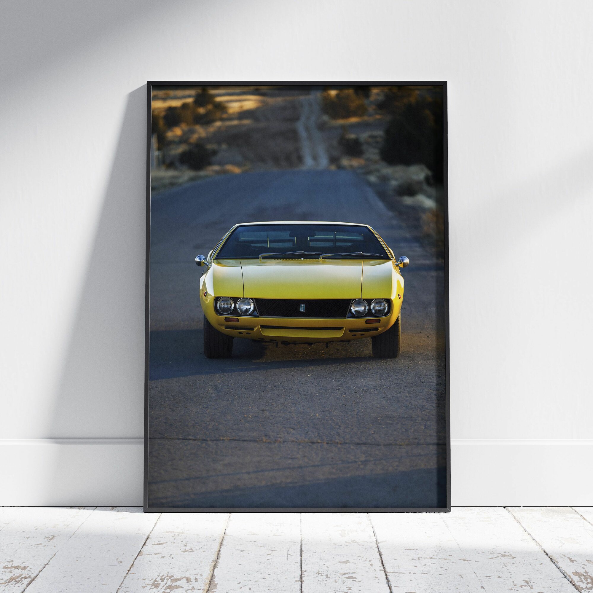 Плакат на стену для интерьера Спорткар (De Tomaso Mangusta 4) - Постер по спортивным гоночным машинам автомобилям формата А3 (30x42 см)