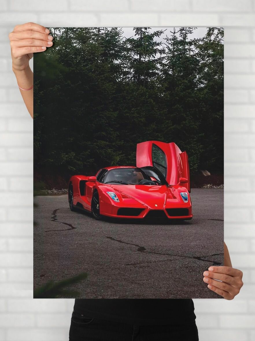 Плакат на стену для интерьера Легенды Авто (Феррари Энцо Феррари - Ferrari Enzo Ferrari 3) - Постер по машине формата A1 (61x84 см)
