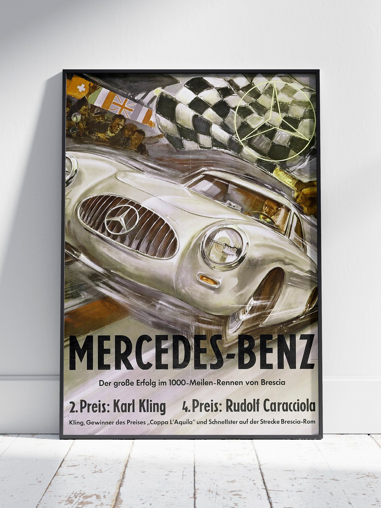Плакат на стену для интерьера Марки Машин (Мерседес Бенц - Mercedes Benz 3) - Постер по автопроизводителям формата A3 (30x42 см)
