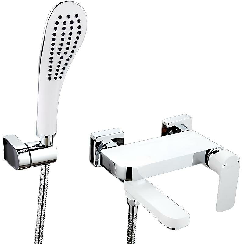 Смеситель для ванны Gappo G48 G3248 белый хром, рычажное управление, латунь