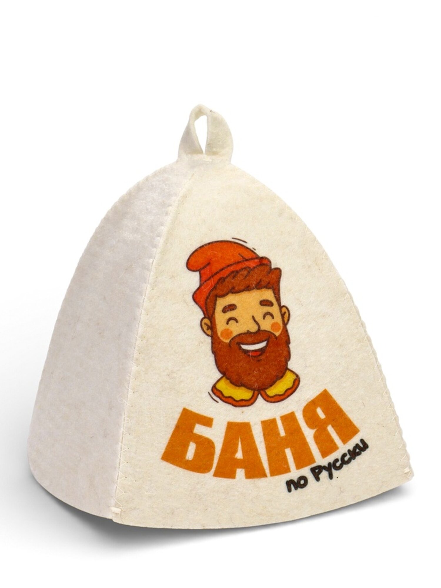 Шапка банная для бани и сауны «Баня по-русски», полиэфир, шерсть