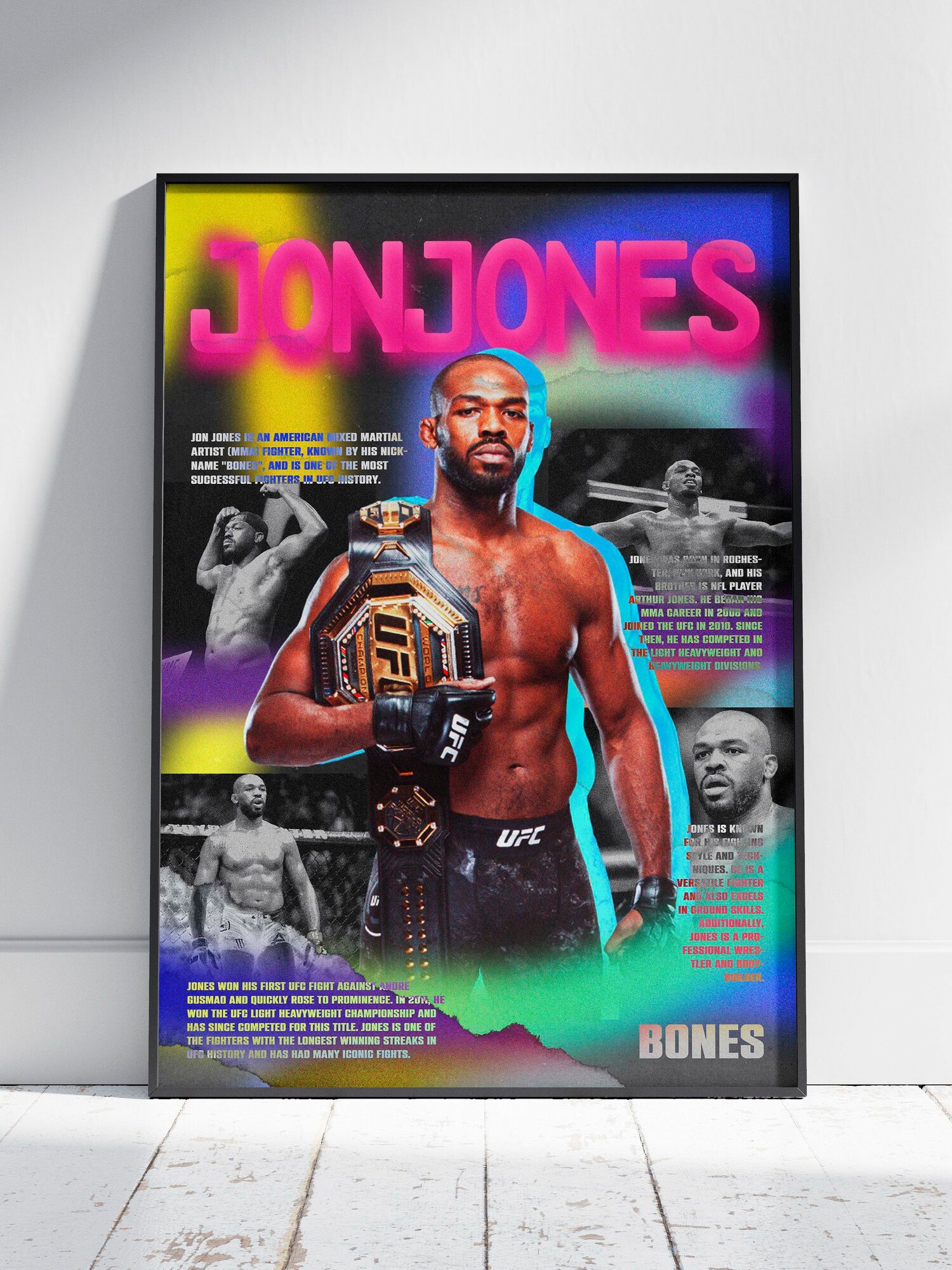 Плакат на стену для интерьера Легенды ЮФС и ММА (Джон Джонс - Jon Jones 2) - Постер по спорту и физической активности формата A4 (21x30 см)