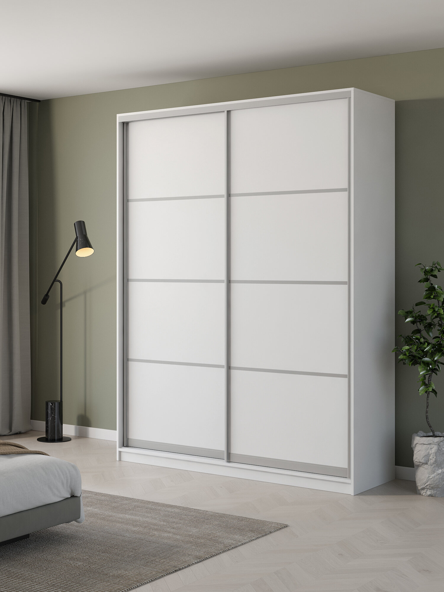 Шкаф купе Матэрна белый глухой 170х58х240 см