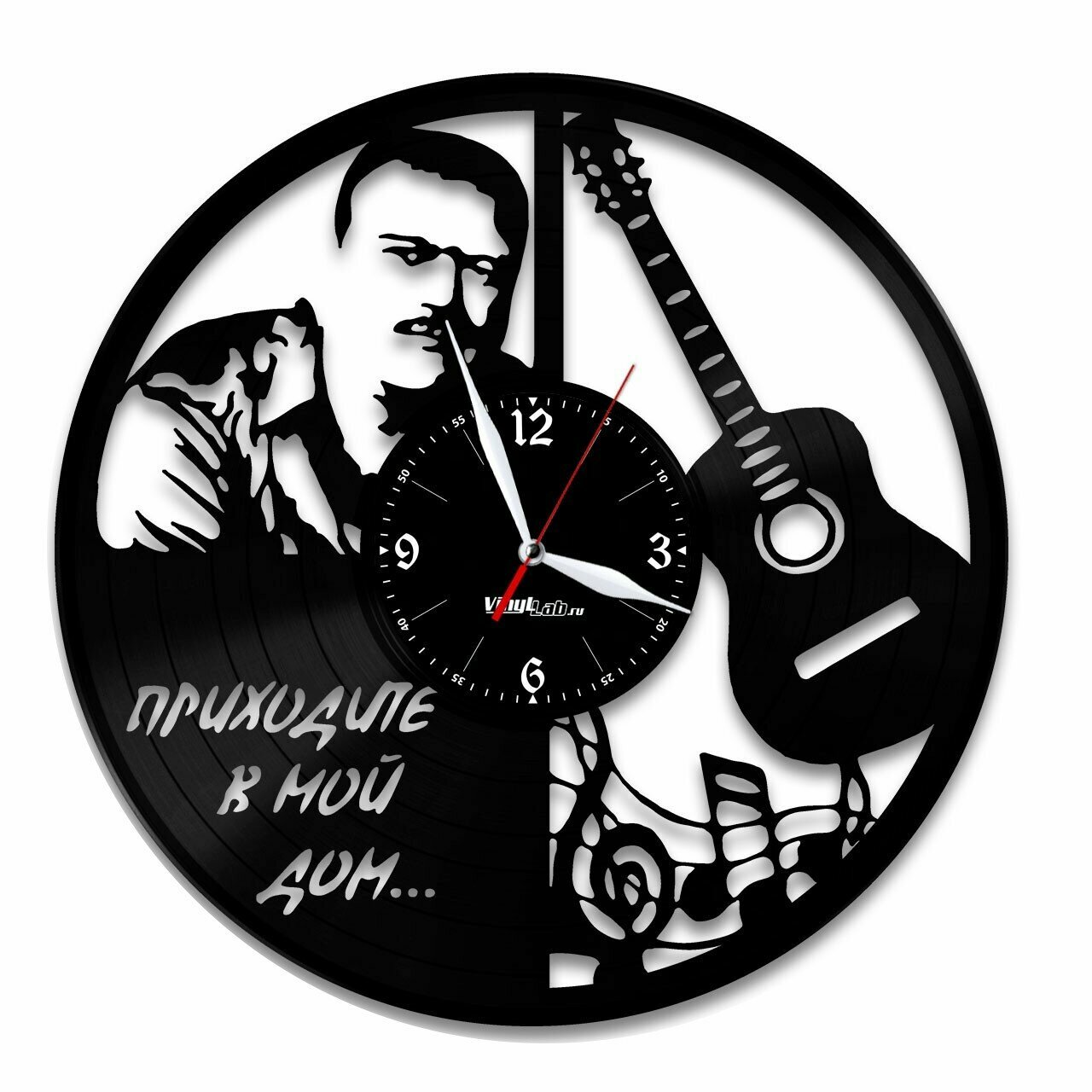 Часы из виниловой пластинки (c) VinylLab Михаил Круг, диаметр 30 см