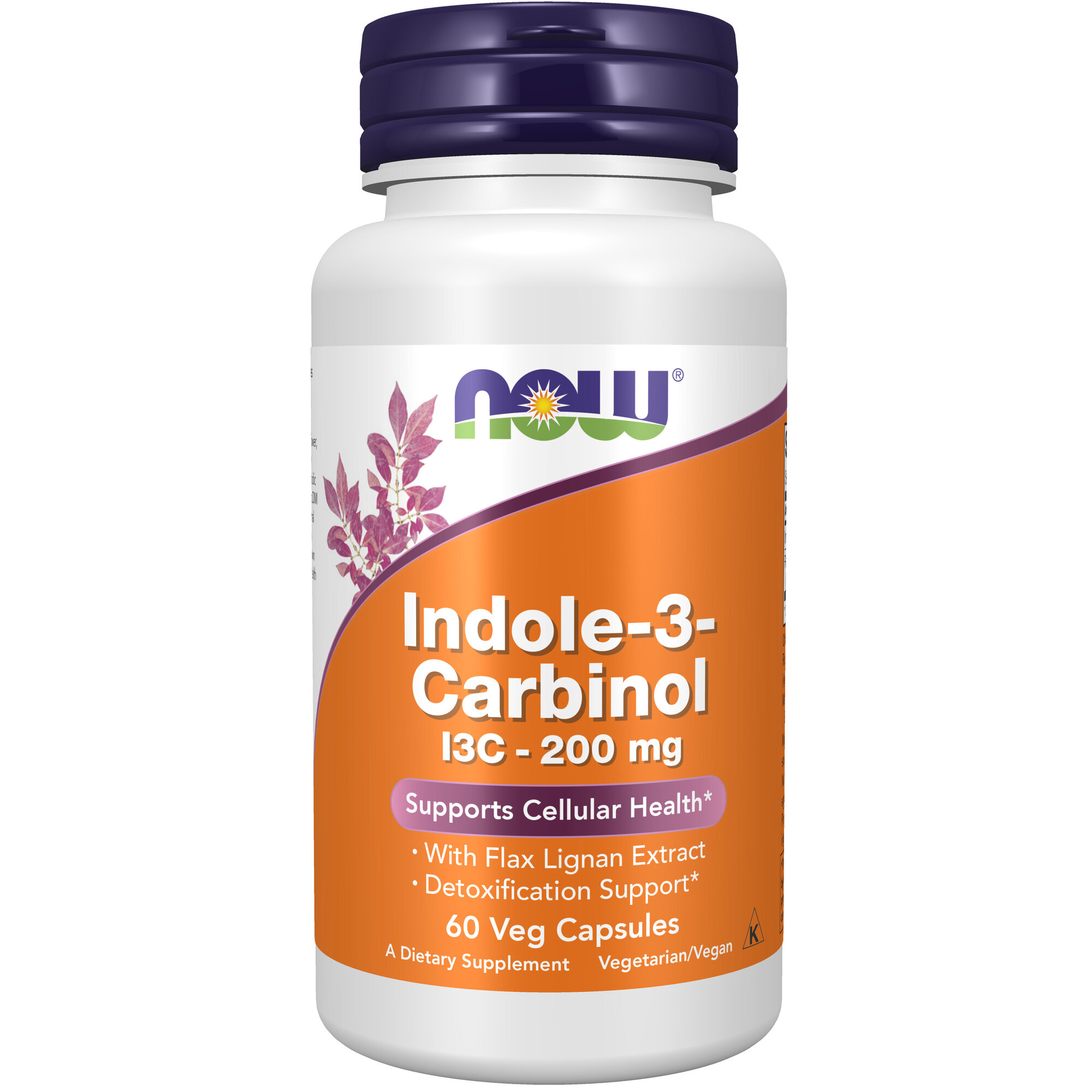 Индол 3 карбинол, 200 мг Now, Indole-3-Carbinol, 60 растительных капсул, Антиоксидант, поддержка детоксикации