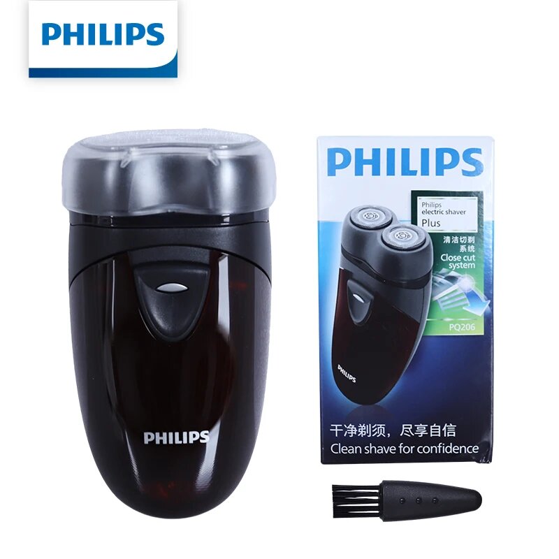 Электробритва Philips PQ206, работающая от батареек AA, с плавающими головками и самозатачивающимися лезвиями