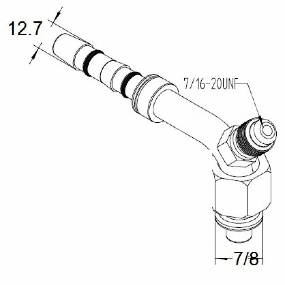 Фитинг #10-90Z CARRIER OR5-90-12.7R гайка 7/8 IDN 12.7мм (5/8) O-Ring
