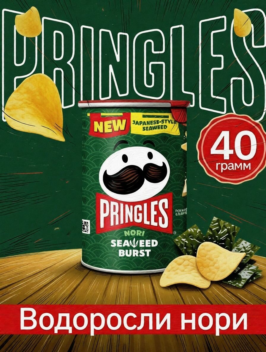 Картофельные чипсы Pringles Водоросли нори, 40гр