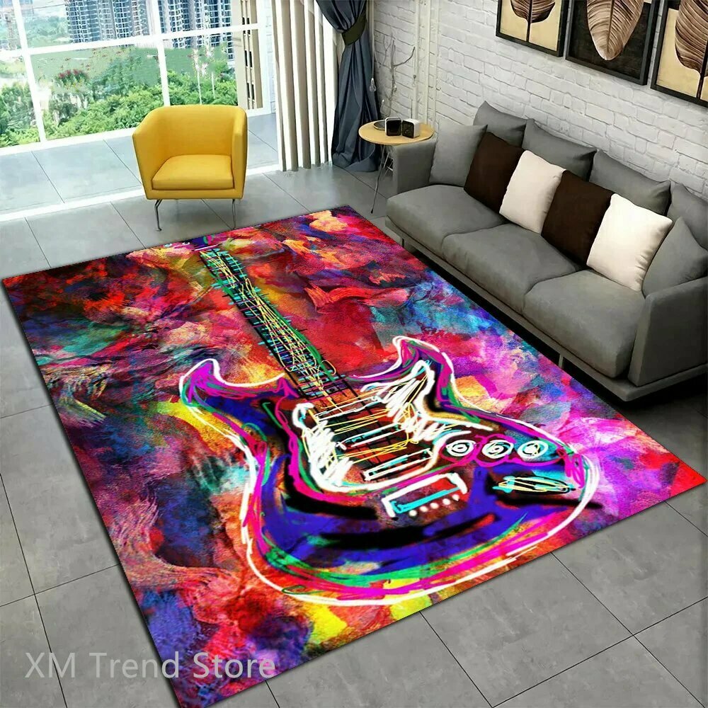 Ковер в гостиную 120x160см, музыкальная гитара, цвет 3