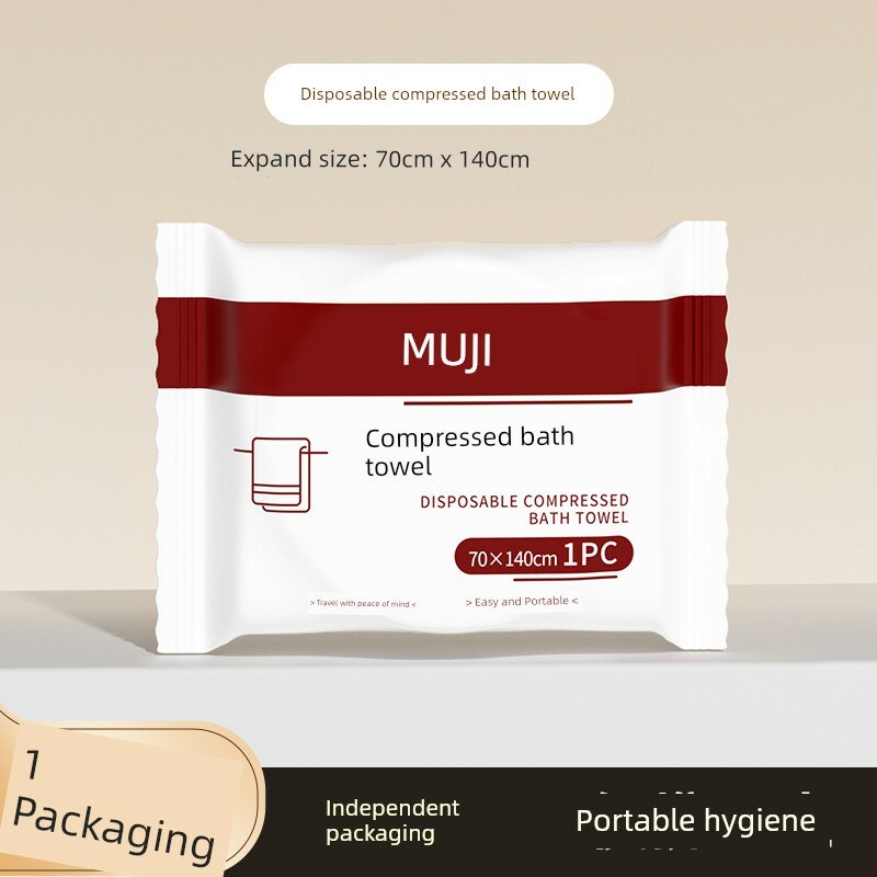 Сжатое банное полотенце MUJI, одноразовое, очень большое, толстое, мягкое, впитывающее, в индивидуальной упаковке,