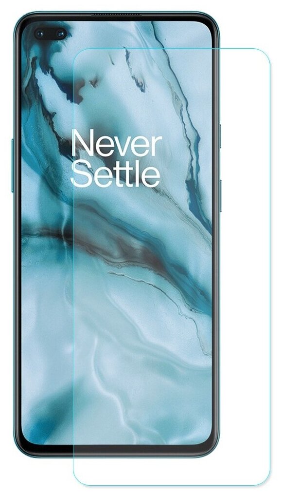 Защитное противоударное стекло MyPads на OnePlus Nord с олеофобным покрытием (только на плоскую поверхность экрана, не закрывает края экрана на 2.