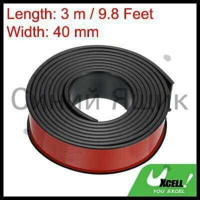 Кромочная лента U-образная для мебели 3 м (40 мм) черная самоклеящаяся TPE — защита краев и торцов столов, шкафов