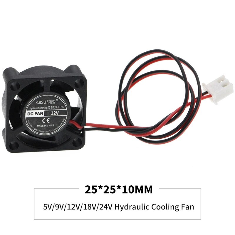 Вентилятор охлаждения 25x25мм 5V, 12V, 18V, 24V