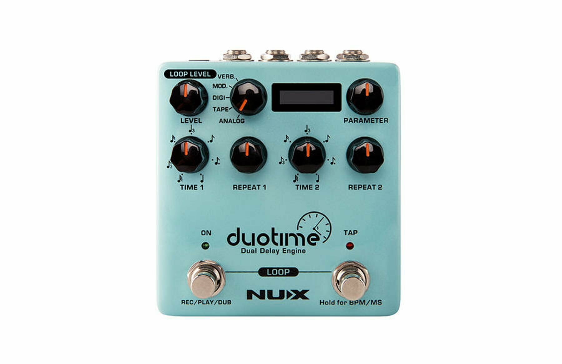 NDD-6 Duotime Педаль эффектов, 5 типов дилея: Analog Delay / Tape Echo / Digi Delay / Mod Delay / Verb Delay, Nux