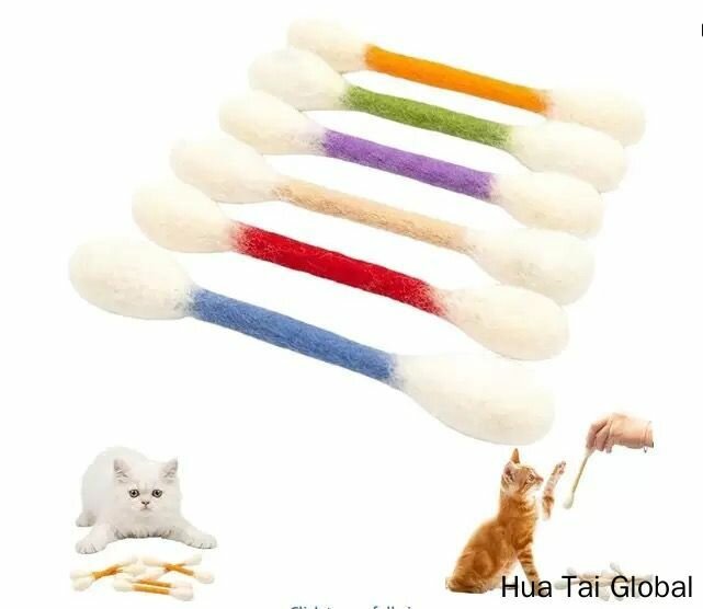 Игрушки для кошек с кошачьей мятой в виде гигантских ватных палочек, 6 шт.