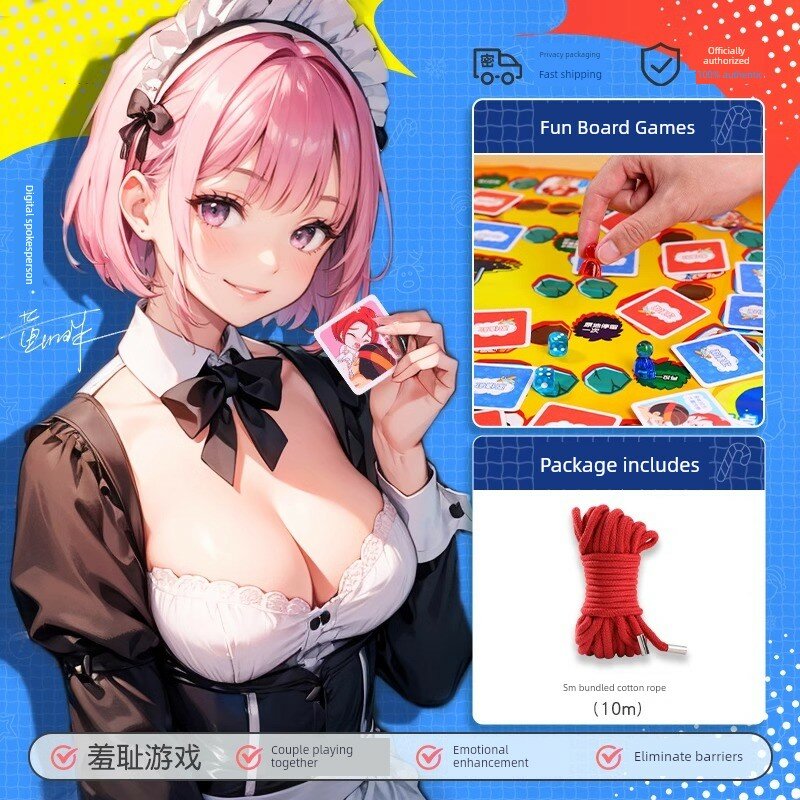 Сексуальная настольная игра с 10м веревкой для СМ-бондажа - Набор для интимной игры в спальне
