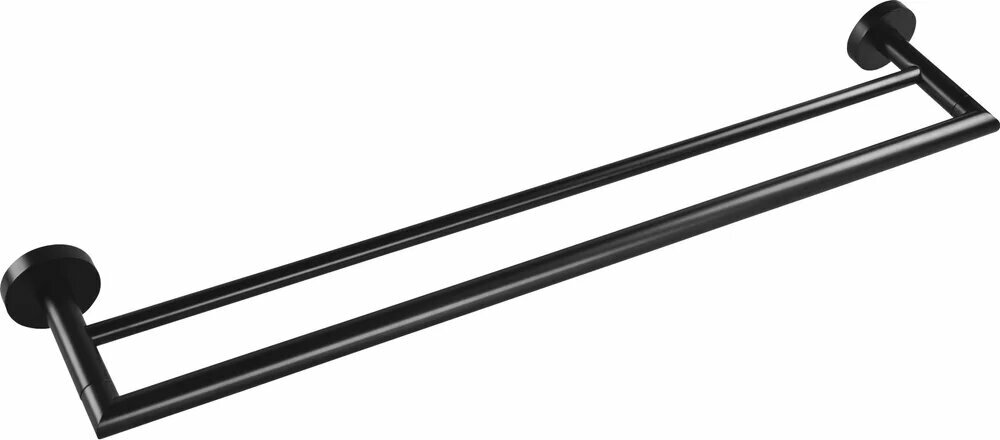 Держатель для полотенец Bemeta Dark 104204050 черный, матовый, латунный, держатель для полотенец в ванную, двойной, круглый