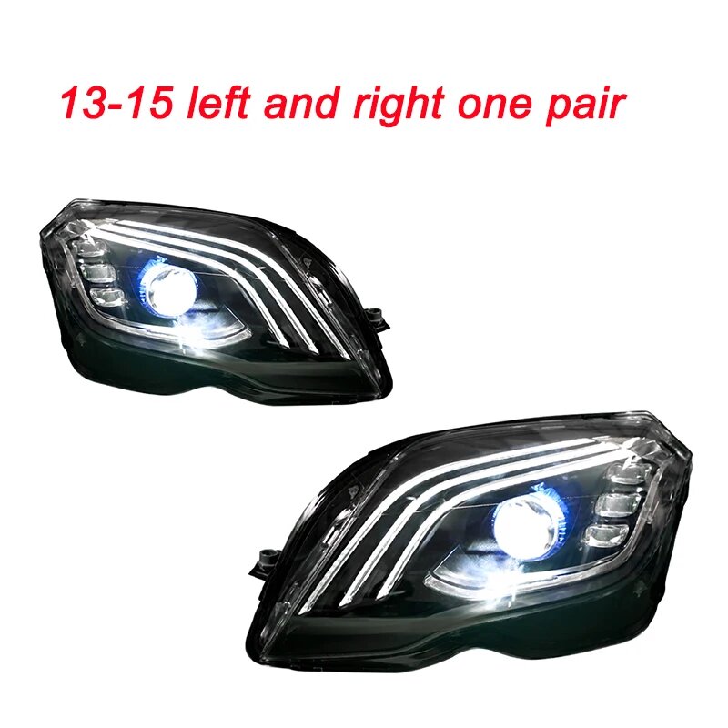 Фаркопы с LED для Mercedes Benz GLK 08-15 горячего стиля, полностью светодиодные, с дневными ходовыми огнями, сборка автомобильных фар, сигнальные, автомобильные аксессуары, модифицированные фары