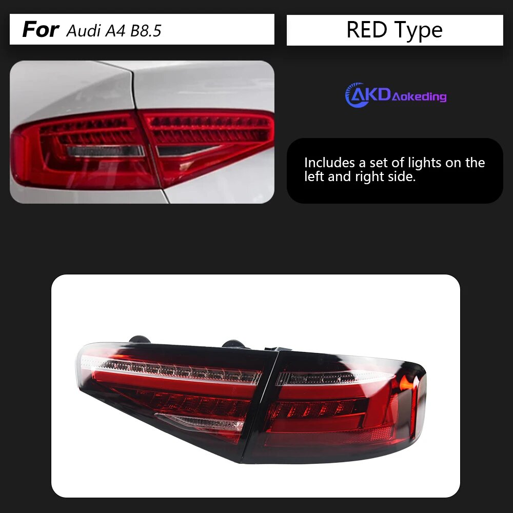 Фаркоп AKD для Audi A4 B8.5. LED фонарь задний 2013-2016 A4. Туманник задний, тормозной, поворотный сигнал. Автомобильные аксессуары