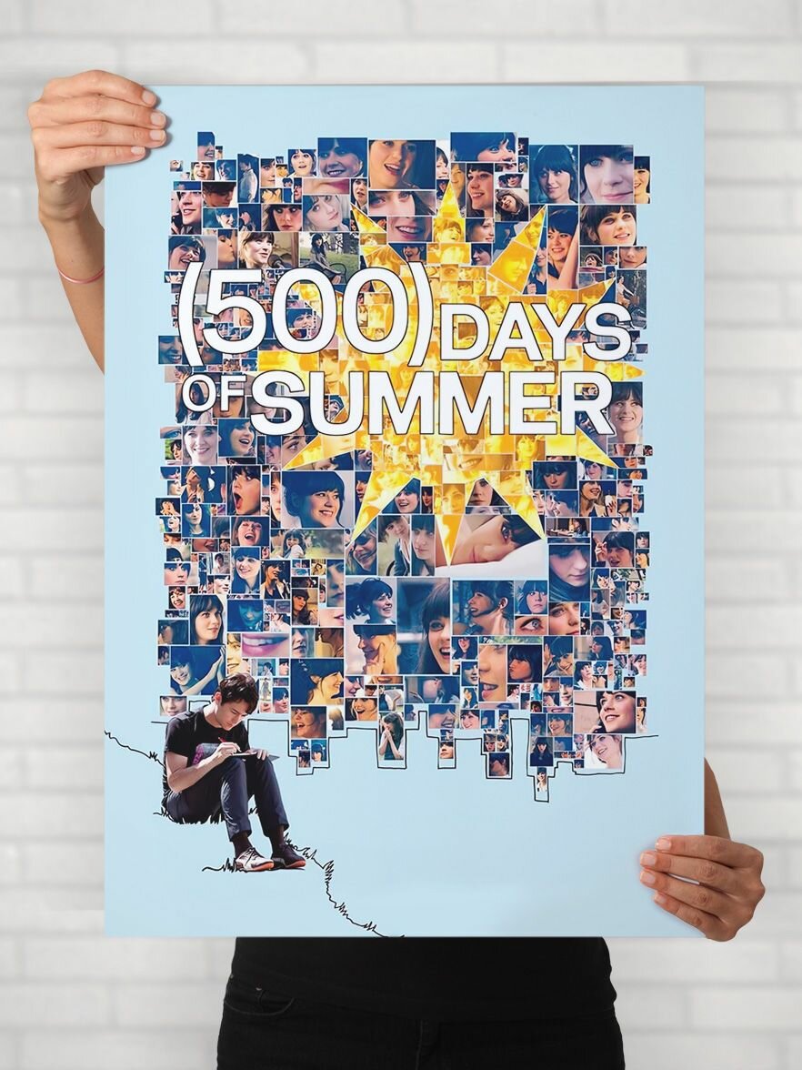 Плакат на стену для интерьера 500 дней лета (500 Days of Summer 1) - Постер по фильму кино формата А1 (60x84 см)