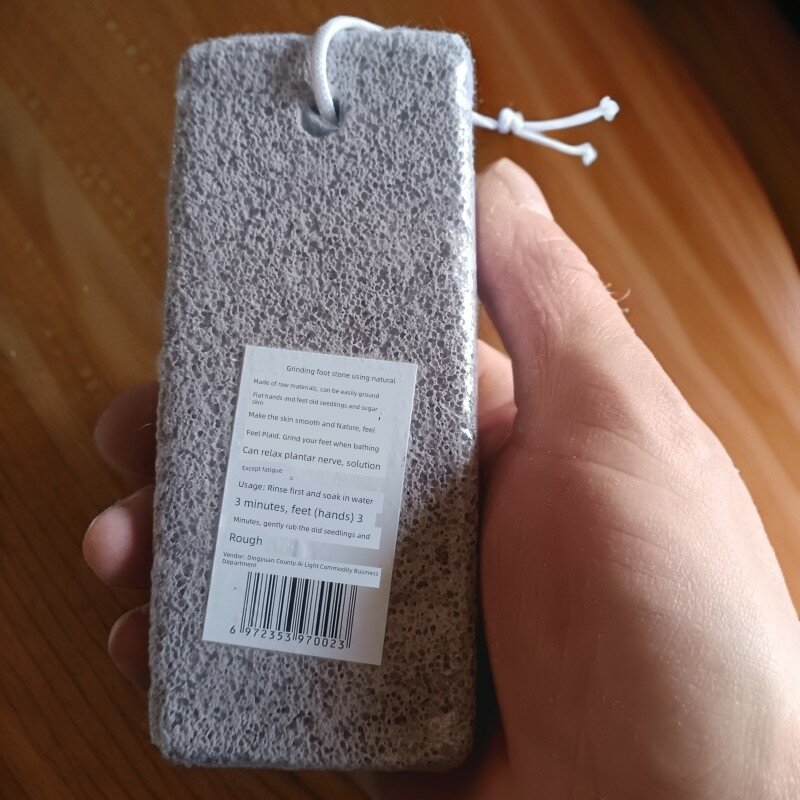 Прямоугольный пемзовый камень для ног, 13x5.5x3.5 см, прочный инструмент для удаления мозолей, удобная ручка
