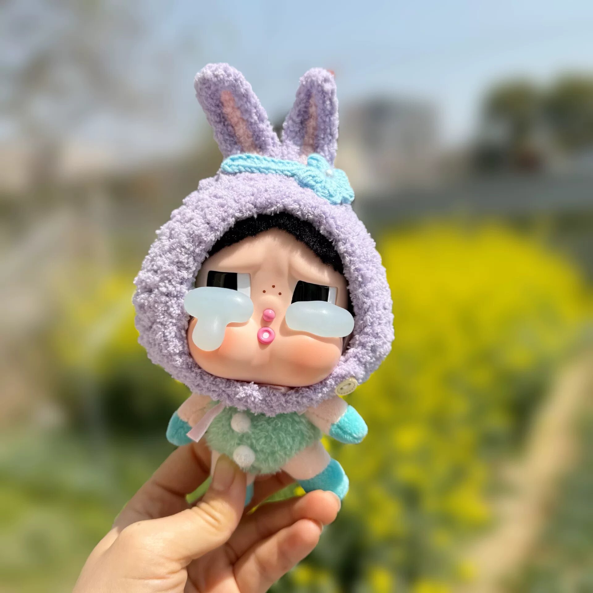 POP MART CRYBABY Tears Factory Series 13 см фиолетовая цветочная повязка для детей - без фигурки