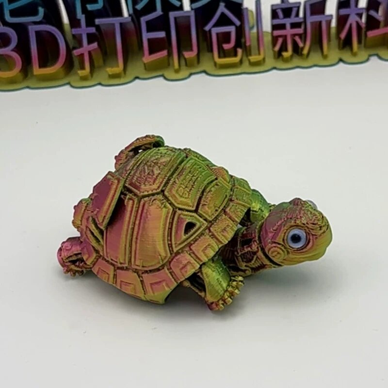 3D-печать подвижная модель черепахи для стола с зелено-фиолетовым цветом, креативная игрушка для детей и подарок для
