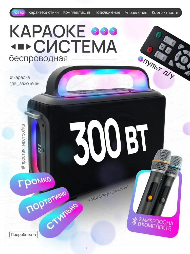Караоке система с двумя микрофонами