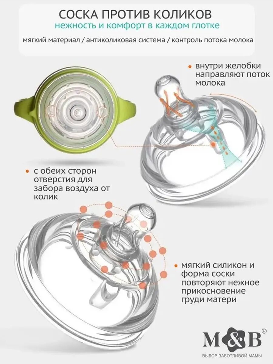 Антиколиковая силиконовая соска для малышей