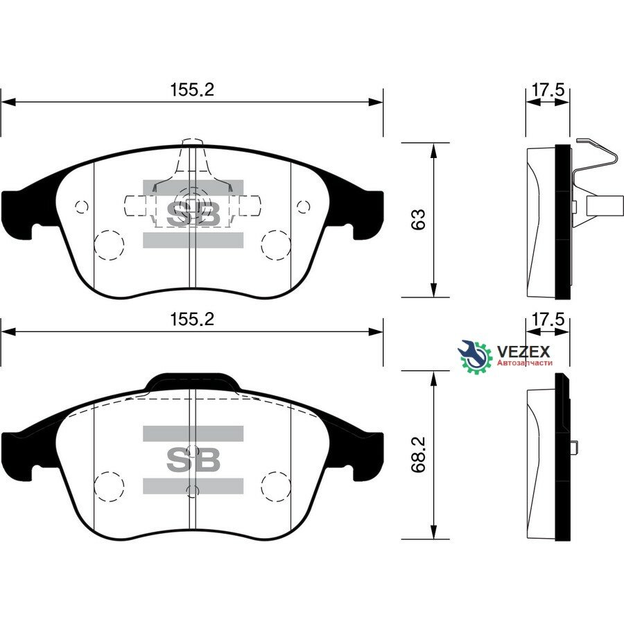 SANGSIN BRAKE SP1516 Колодки тормозные дисковые