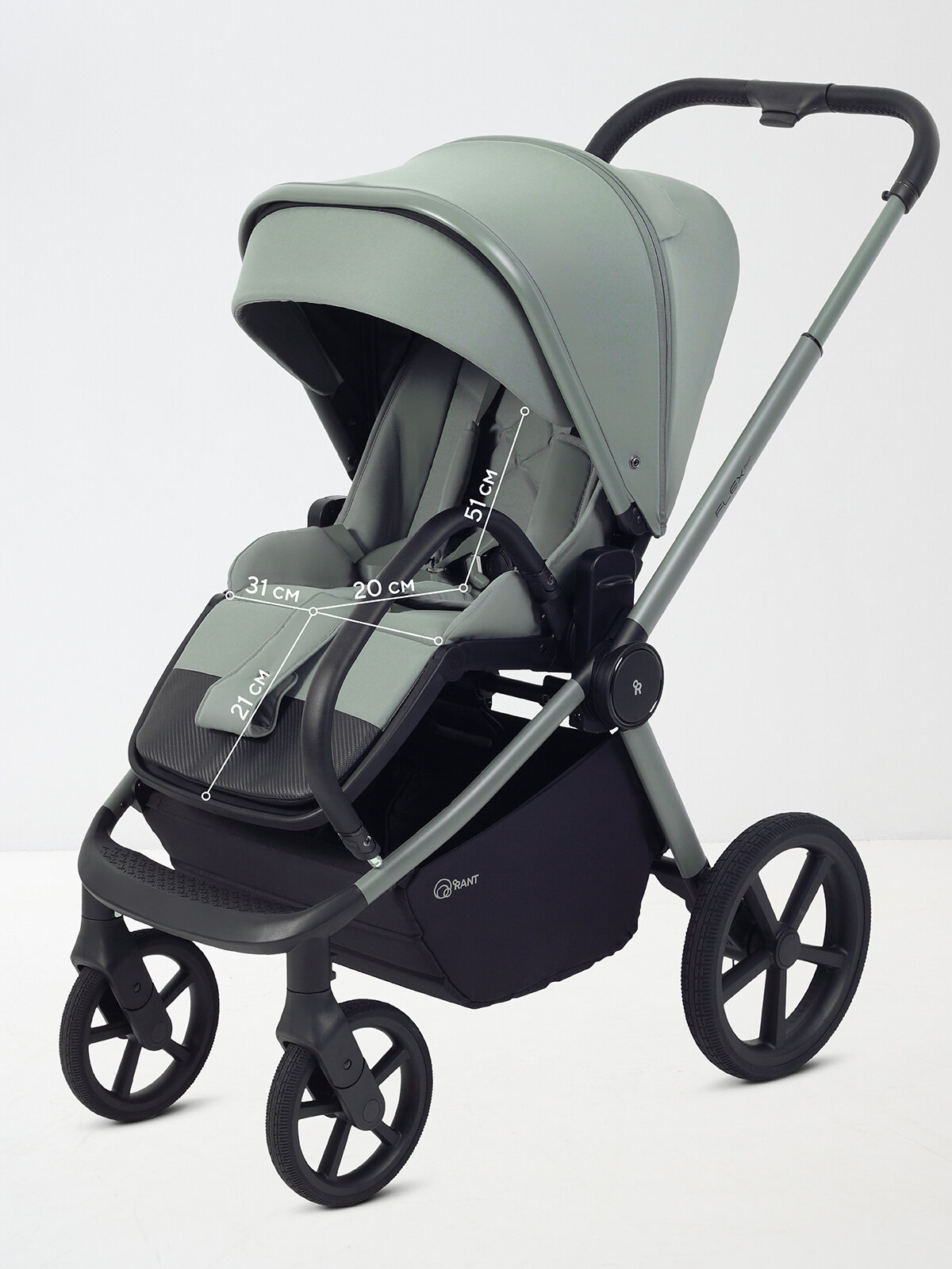 Коляска детская прогулочная Rant Flex Color RA118, Forest Green