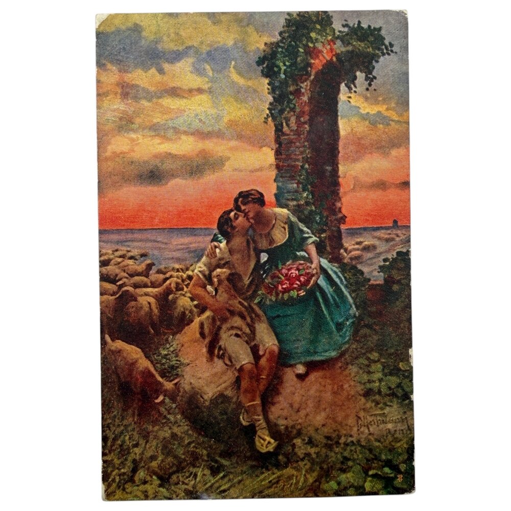 Почтовая открытка "Мастроянни - Томное отрешение" 1910-1920 гг. Италия