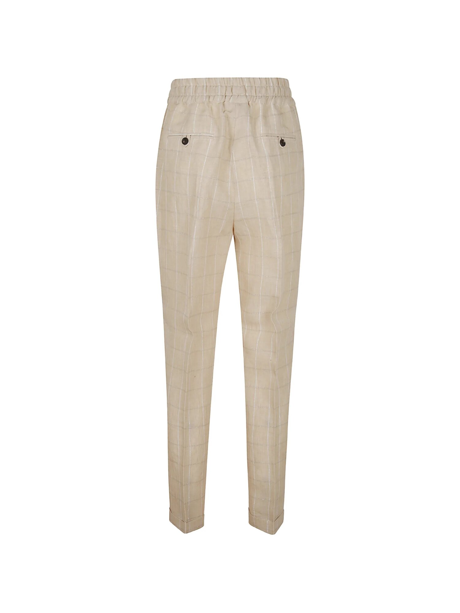 Брюки Kiton Check-pattern drawstring trousers, размер 44, разноцветный — фото 1