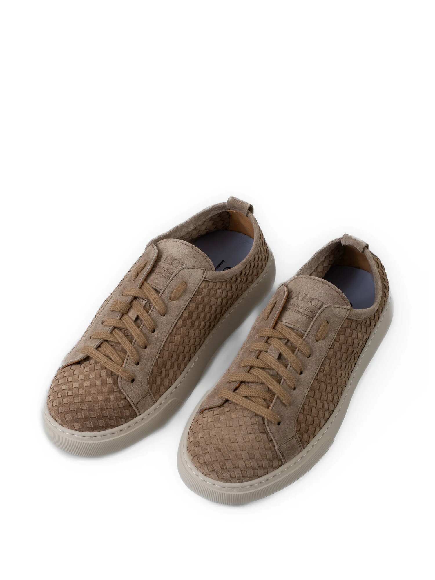 Кроссовки CALCE Interwoven sneakers, размер 41, коричневый/серый/оранжевый — фото 1