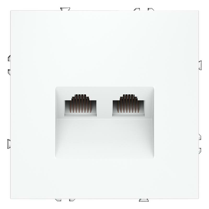 Розетка компьютерная 2-м СП S70 RJ45 + RJ45 кат.6 механизм бел. матов. Voltum VLS060202