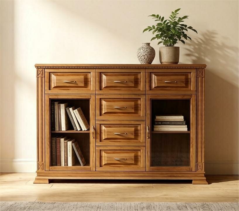 Комод Верди рианна 203 из массива сосны 150х45х100 см, классический орех 2, 6 ящиков