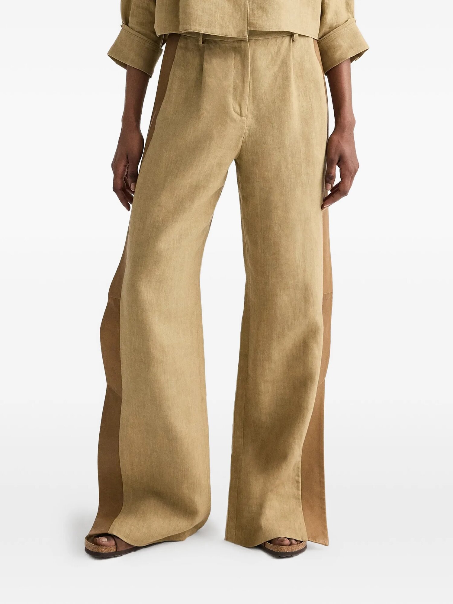 Брюки Side-stripe wide-leg trousers