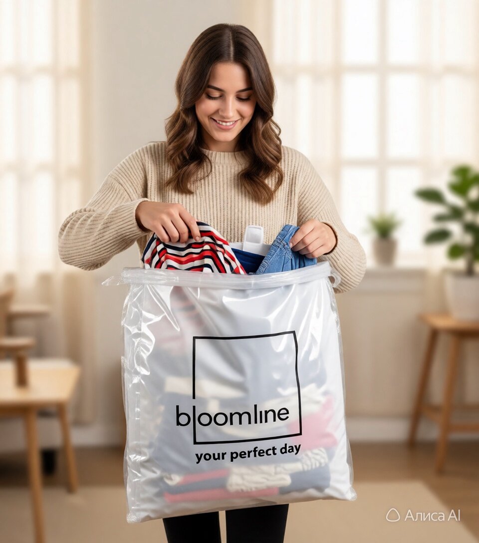Пакеты упаковочные Bloomline Zip Lock, с бегунком, 180 мкм, 45#55 , 50 шт, белые, матовые