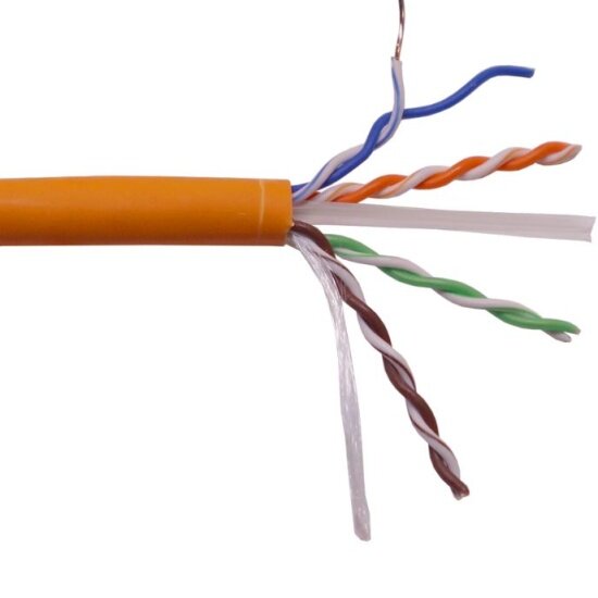 Кабель Lanmaster F/UTP, 4 пары, Кат. 6, с перегородкой, LSZH, нг(A)-HF, оранжевый, 305 м, LAN-6EFTP-HFLT-OR