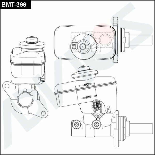 Главный тормозной цилиндр TOYOTA CROWN / MAJESTA S200, MARK X X130 / LEXUS GS250 GS350 GS450H IS250 IS300H IS350; ADVICS BMT-396