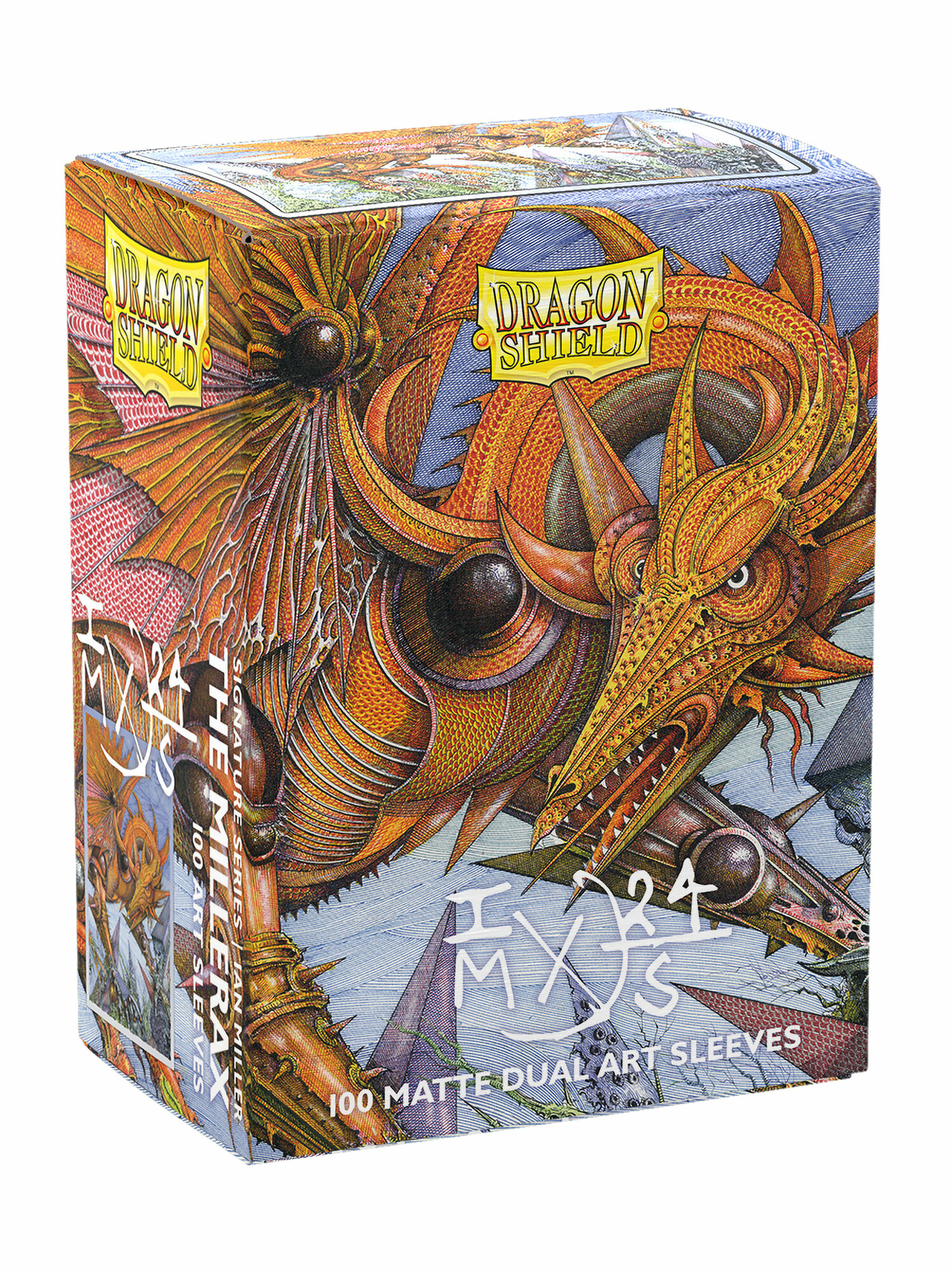 Протекторы Dragon Shield Matte Dual The Millerax 66,5х92,5 мм 100 шт. 120 мкм - для карт 63х88 мм MTG, Pokemon