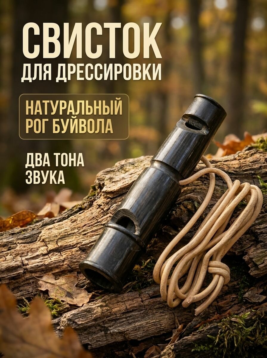 Trixie Свисток для собак для дрессировки, двойной тон, рог буйвола, 6 см, профессиональный свисток