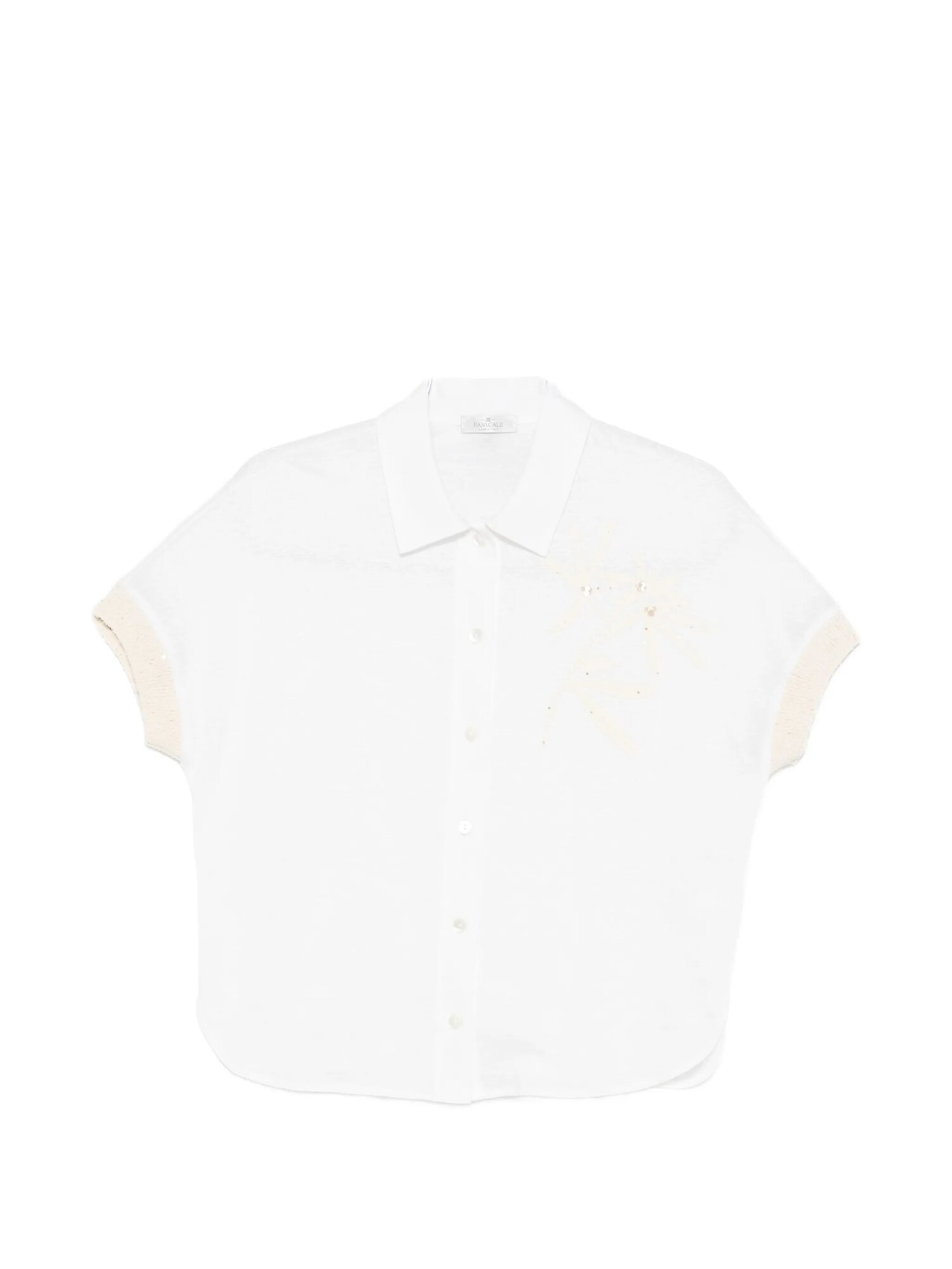 Рубашка Sequin-embellished floral-embroidered shirt