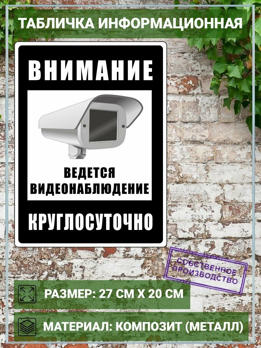 Табличка информационная Внимание Ведется видеонаблюдение №006