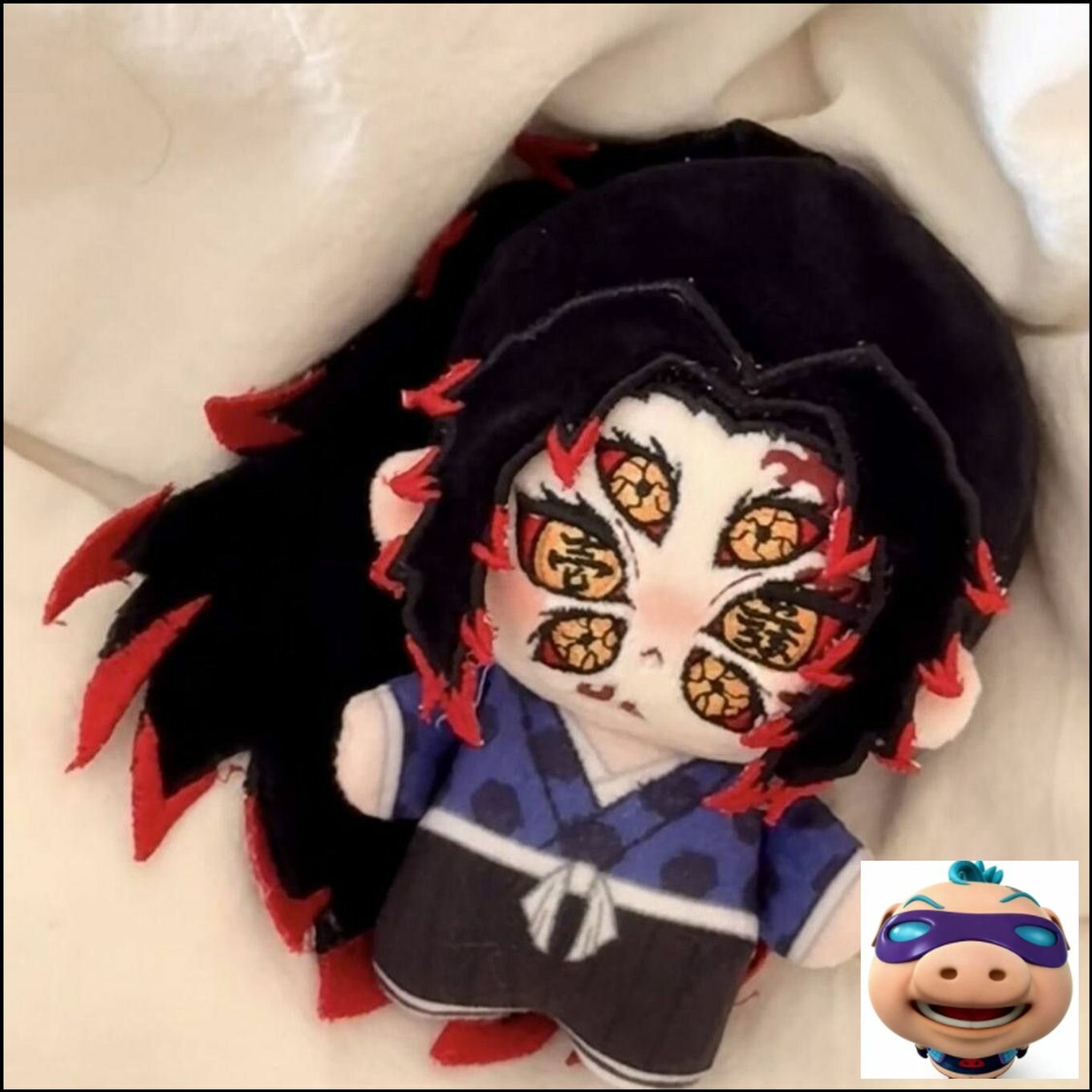 Игрушка мягкая аниме Клинок рассекающий демонов Кокушибо / Demon Slayer kimetsu no yaiba Kokushibo плюшевая игрушка 10 cm