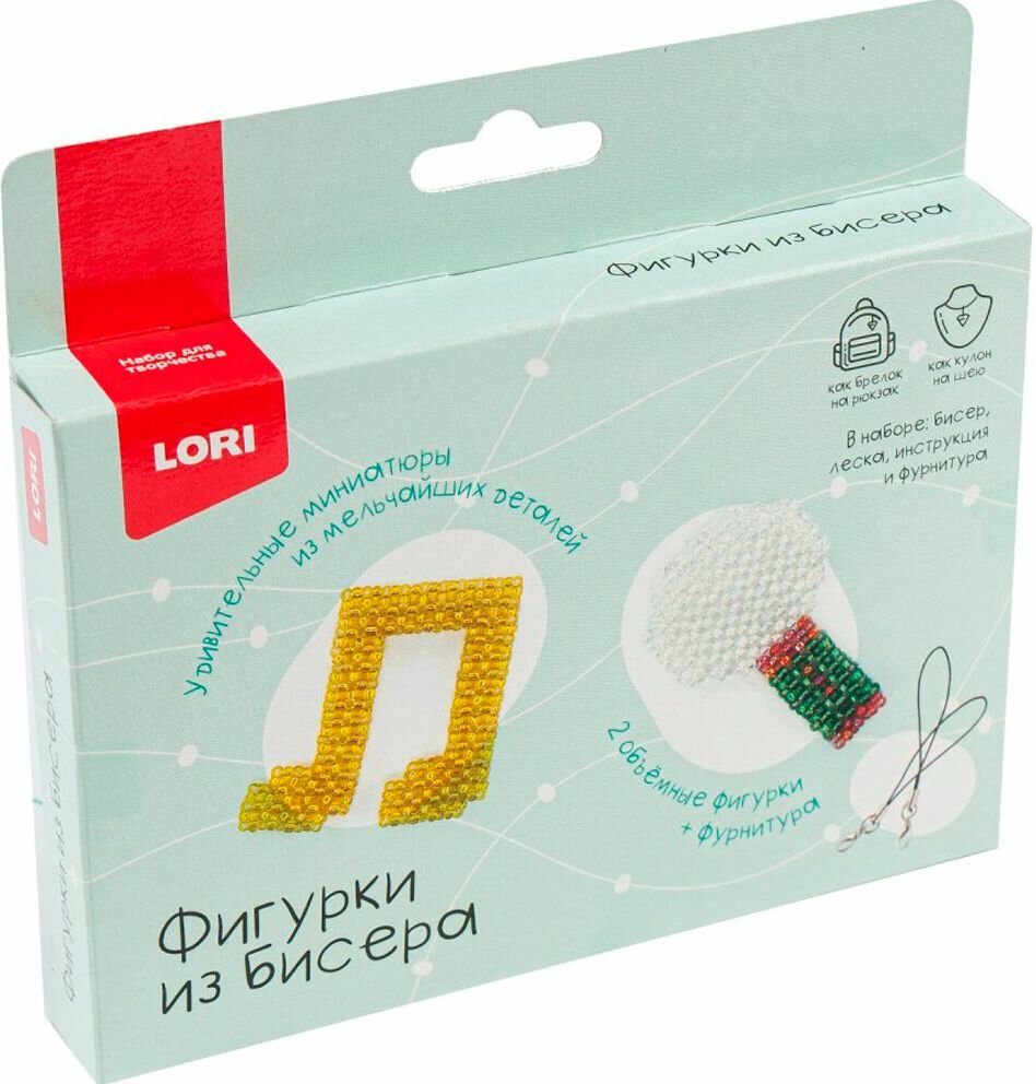 Набор для плетения фигурки из бисера "Нота и микрофон", для детского творчества, брелок своими руками, бисероплетение с инструкцией