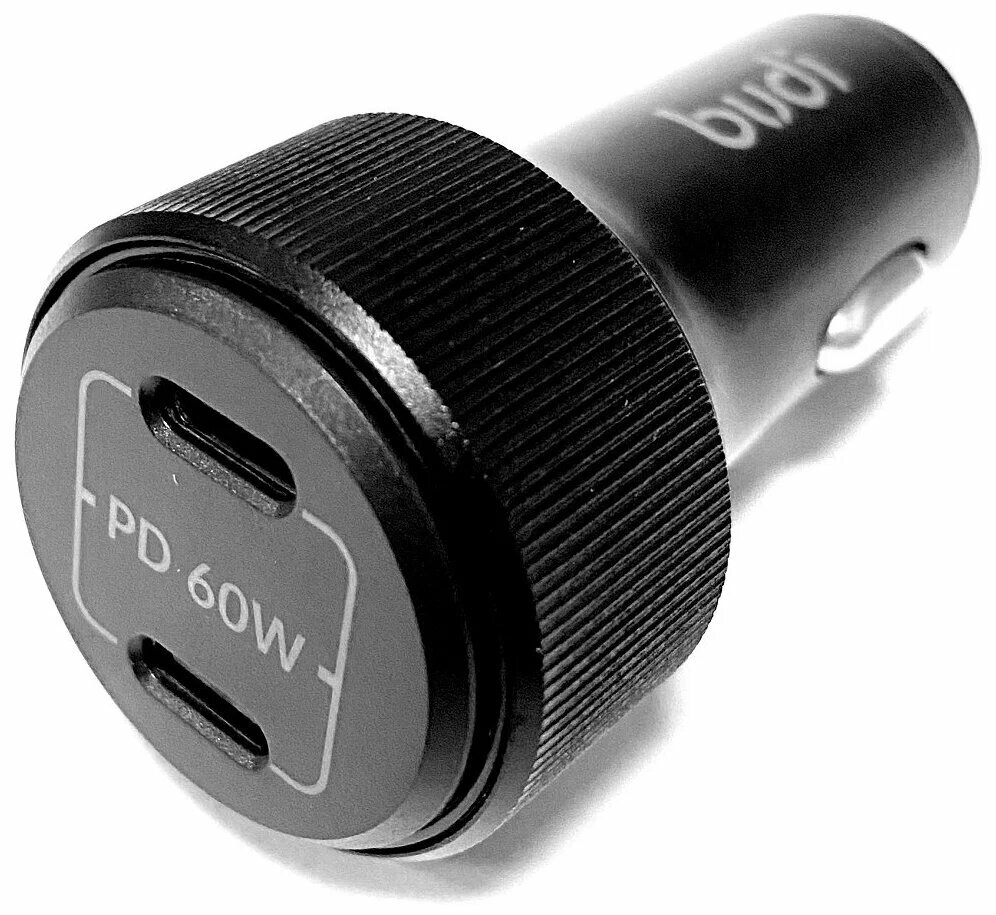 Автомобильное зарядное устройство 2 x USB-C, быстрая зарядка PD 3.0, PPS, 60 Вт, металлический корпус