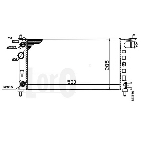 LORO 037-017-0009 (1300150 / 90410048) радиатор системы охлаждения opel: combo (71_) 1.2-1.4i / 16v 07 / 94-10 / 01, Corsa (Корса)